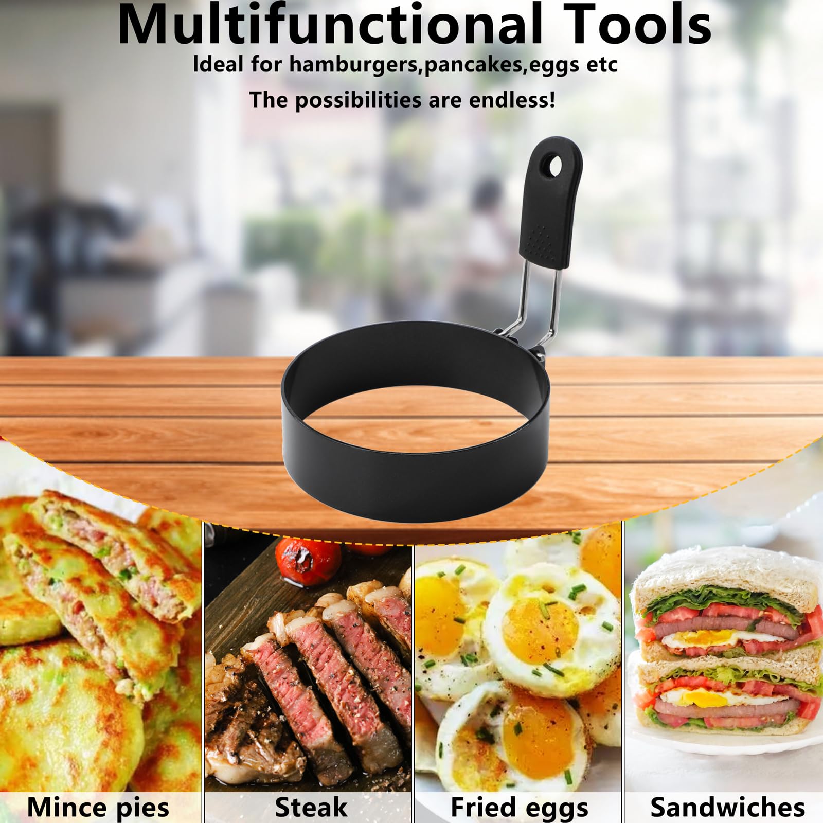 Egg Rings for Frying Eggs Nonstick 5 Packs Egg Ring Stainless Steel Pancake Molds Omelet And Egg Rings for Griddle