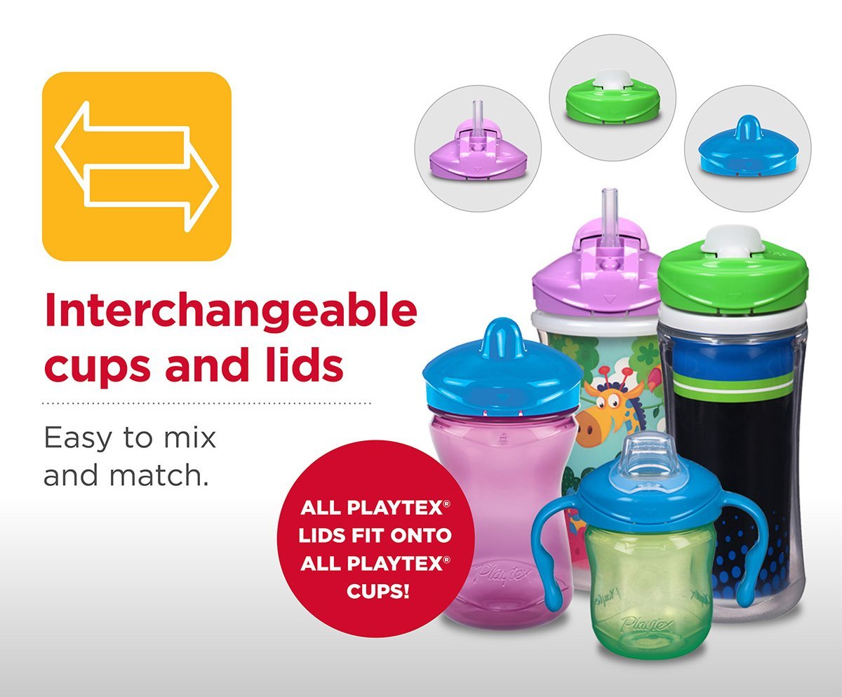 Playtex Sipsters Stage 3 Spill-Proof, Leak-Proof, Break-Proof Insulated Spout Sippy Cups for Boys - 9 Ounce - 2 Count