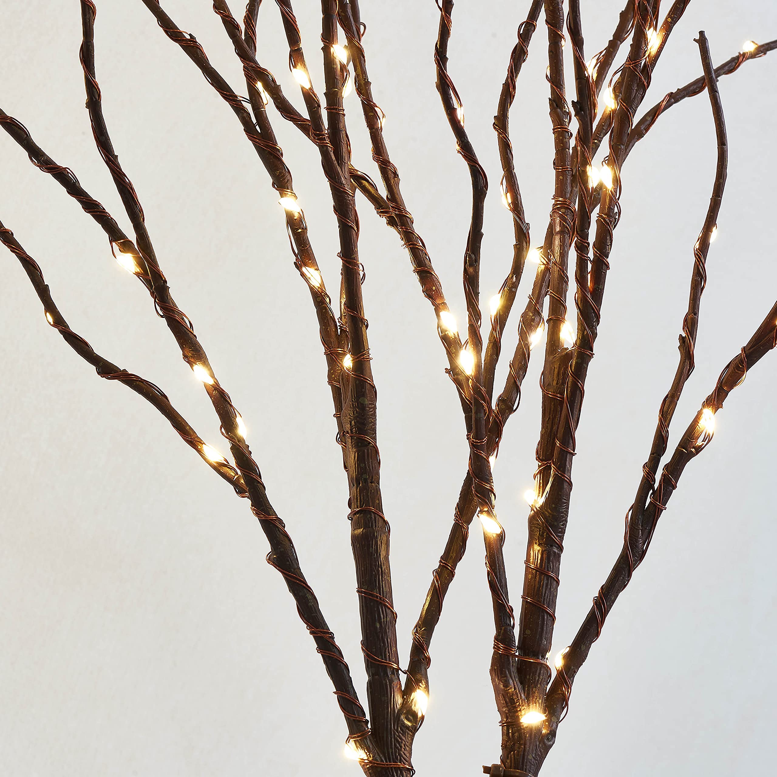 Birchlitland Lighted Brown Branches 18IN 70L Warm White Fairy Lights, LED Willow Branch Lights with Timer Battery Operated for Home Bedroom Living Room Vase Decoration