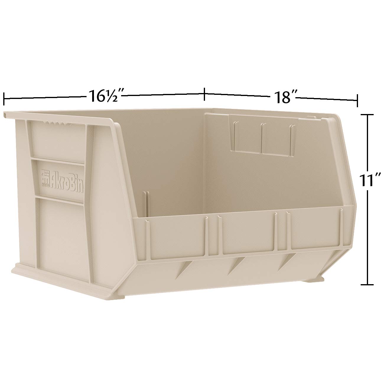 Akro-Mils 30270 AkroBins Plastic Hanging Stackable Storage Organizer Bin, 18-Inch x 16-Inch x 11-Inch, Clear, 3-Pack