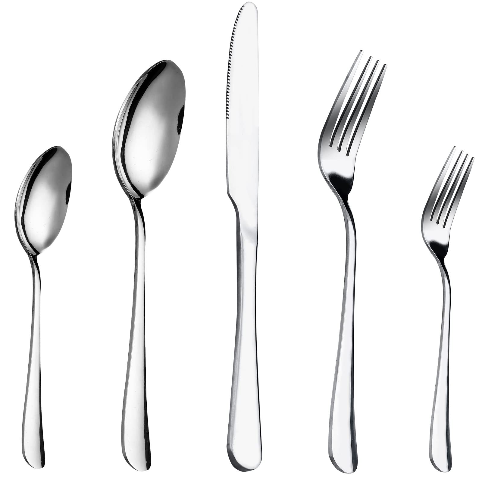 CAOPAOTI Silverware Flatware Set for 12, 60 Piece Stainless Steel Cutlery Set, Tableware with Knife Fork Spoon, Dishwasher Safe