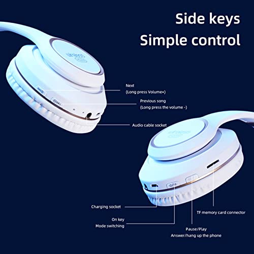 atinetok Bluetooth 5.0 Soft Earmuffs Stereo Head-Mounted Wireless Earphones - Built-in Mic Soft Earmuffs Light Weight Subwoofer Live 5.0 Over Ear Hi-Fi Noise Cancelling Bluetooth Sports