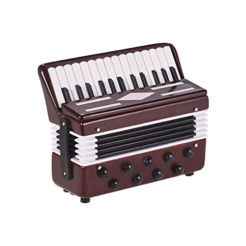 ALANO red Mini Accordion Model with Gift Box Mini Musical Ornament Decor Model (KR-7 L)