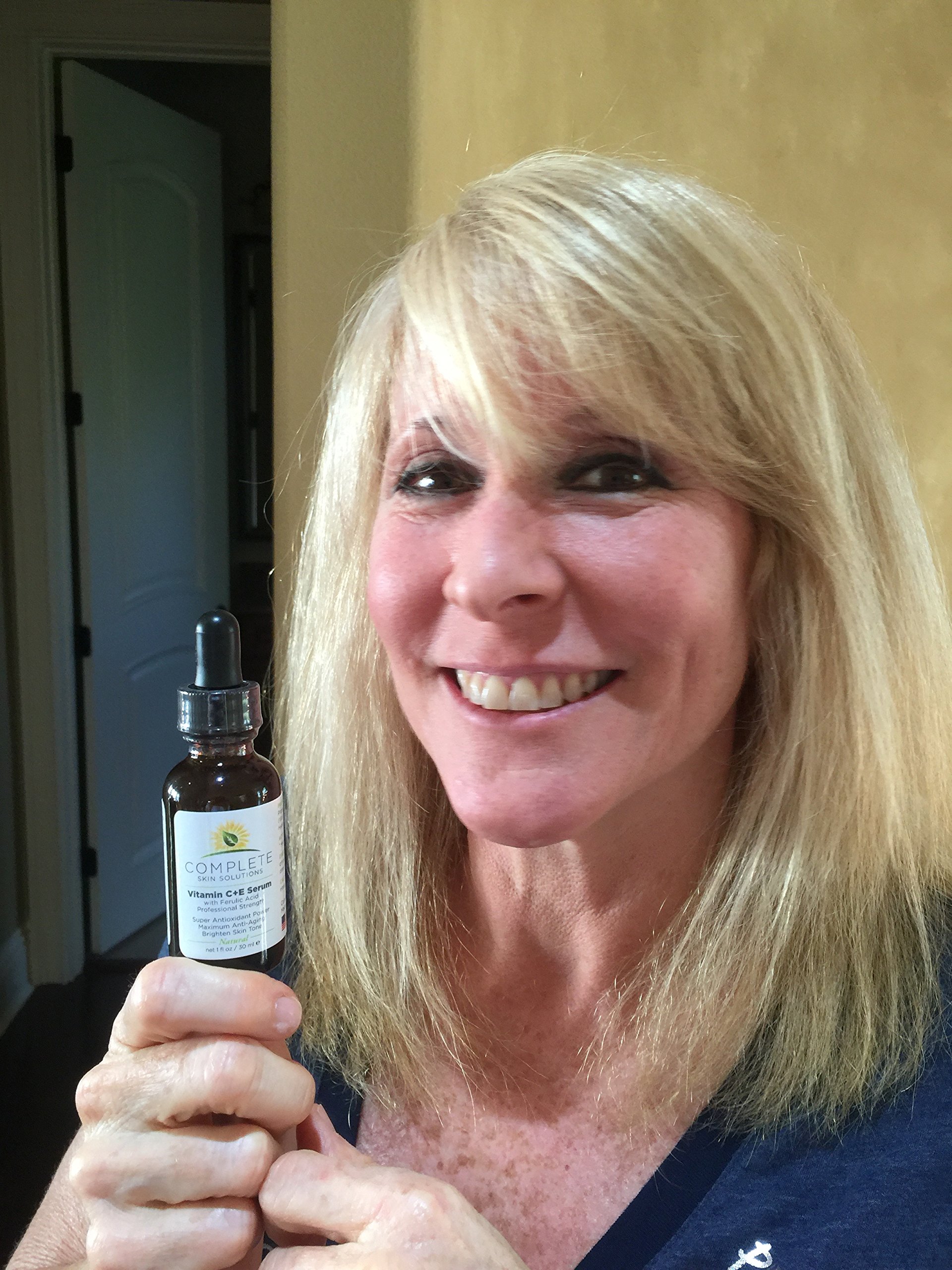 Natural Vitamin C E Serum with Ferulic and Hyaluronic Acid 1 oz