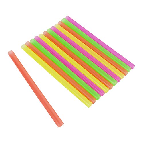 AmerCareRoyal 8.5" Colossal Unwrapped Neon Straws, Assorted Colors, Case of 2,000