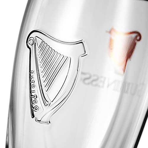 Guinness Gravity Official Beer Pint Glass | Large 20oz Pints Drinking Thick Beer Glasses | Guinness Beer 20 oz Glasses
