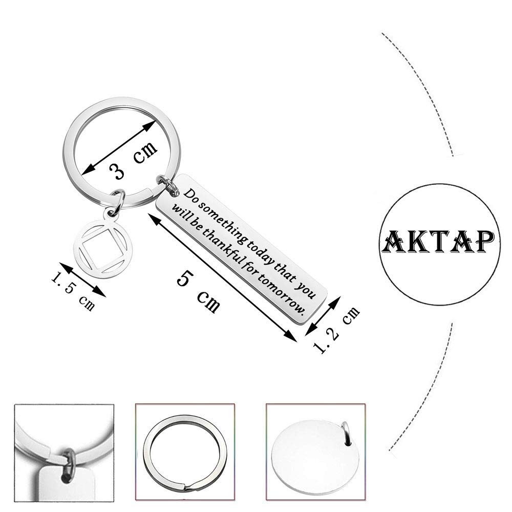AKTAP NA Gift Sober Keychain Addiction Recovery Gift Narcotics Anonymous Jewelry