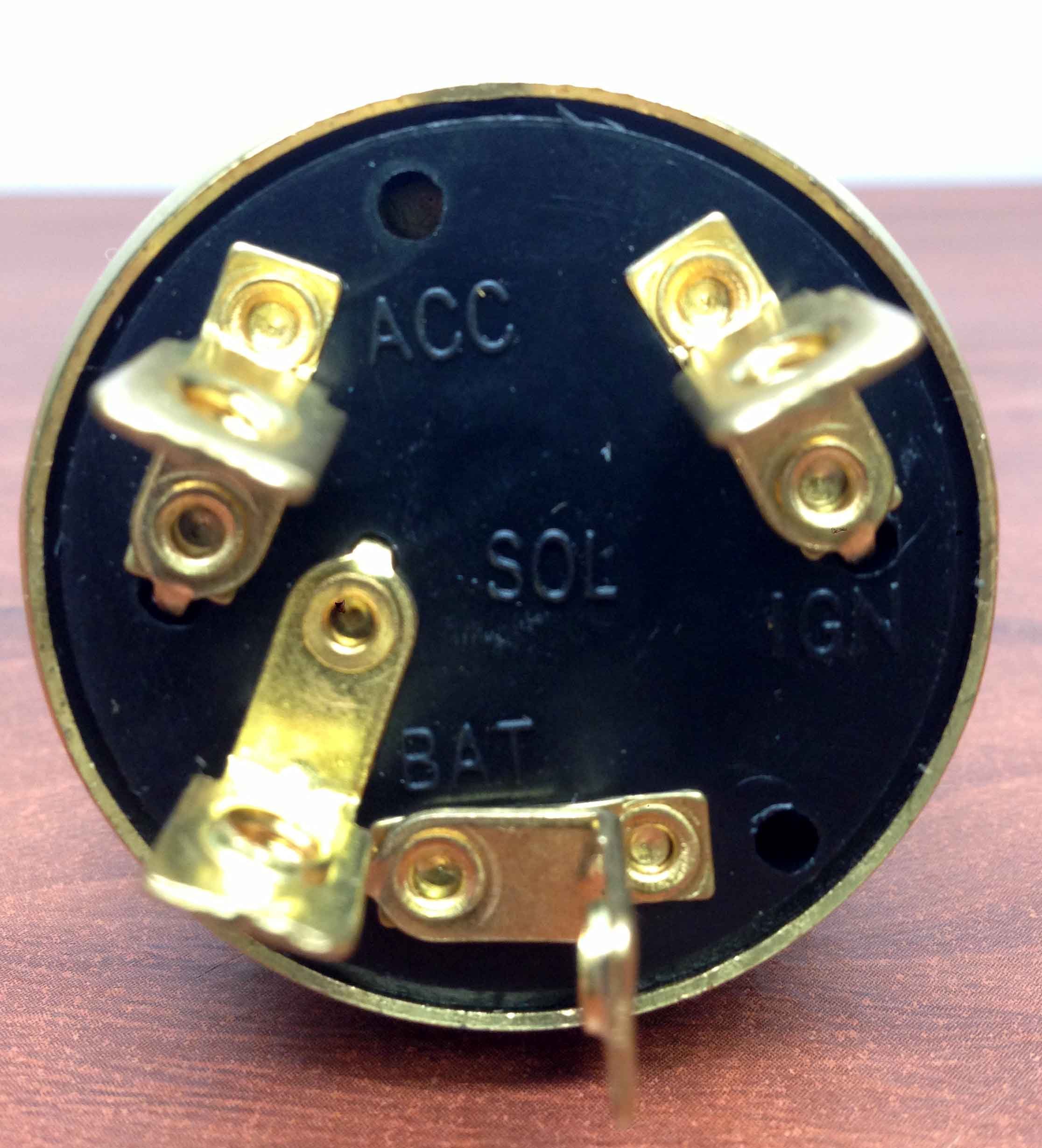 MARINE BRASS IGNITION STARTER SWITCH 4 TERMINALS 3 POSITIONS HEAVY DUTY OFF ON