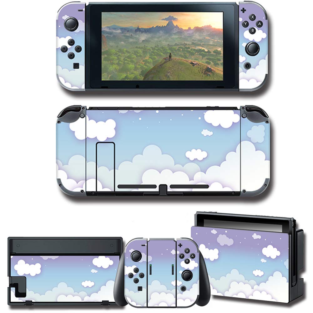 Auphar Games Skins Cover for Nintendo Switch, Matte Decal Vinyl Protector Sticker Wrap Durable Full Set Anti-Scratch Faceplate Joy-Con Console Dock