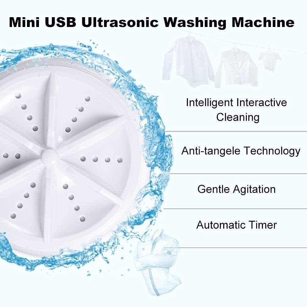 Portable Mini Washing Machine,3 In 1 Automatic Mini Washing Machine Ultrasonic Lightweight Turbo Washer With USB Cable,for Travel, Family Business Travel
