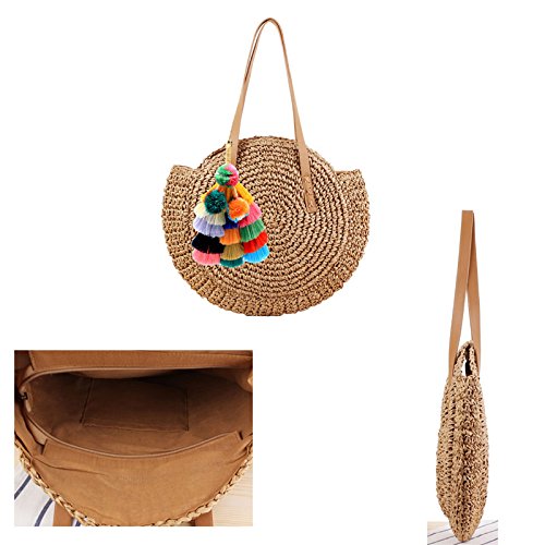 Donalworld Women Hipster Flower Cloth Crossbody Purse Straw Bag Army