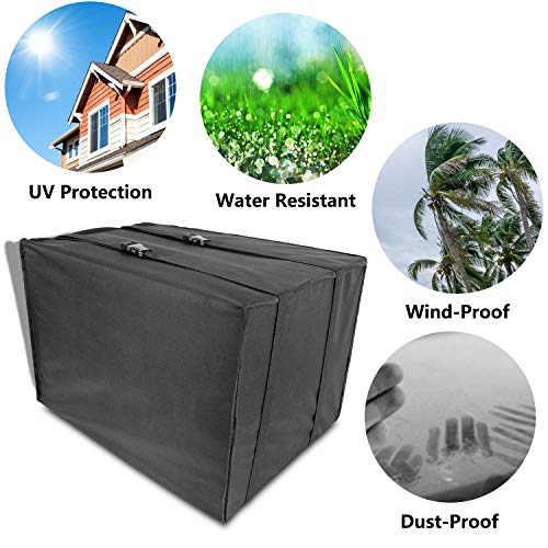 Aozzy Air Conditioner Covers For Window Units Ac Covers For Outside Unit Winter Outdoor Heavy Duty Waterproof Insulation Defender With Adjustable Strap 21.5"W x 15"H x 16"D Inches