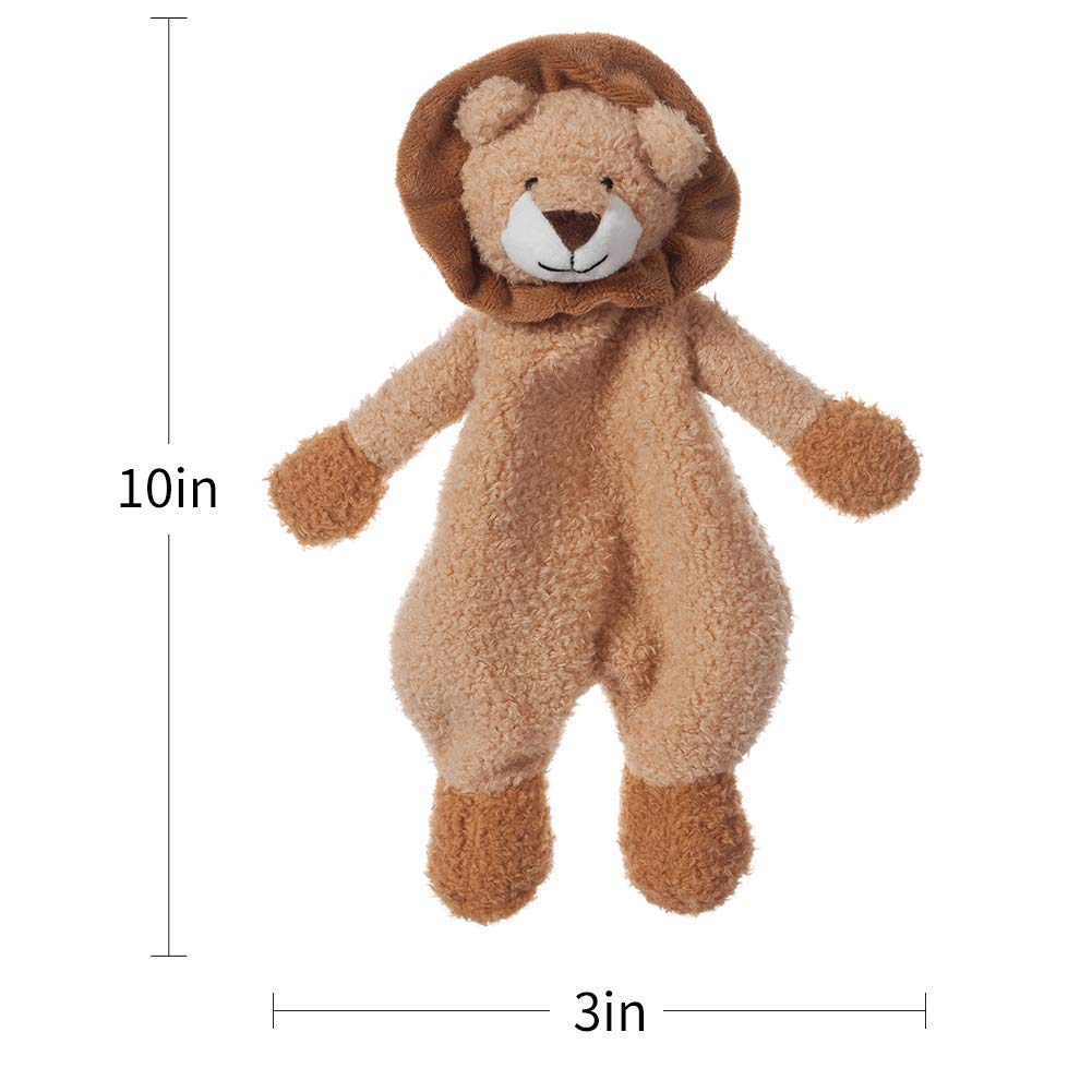 Apricot Lamb Stuffed Animals Security Blanket Yellow Lion Infant Nursery Character Blanket Luxury Snuggler Plush(Yellow Lion, 10 Inches)