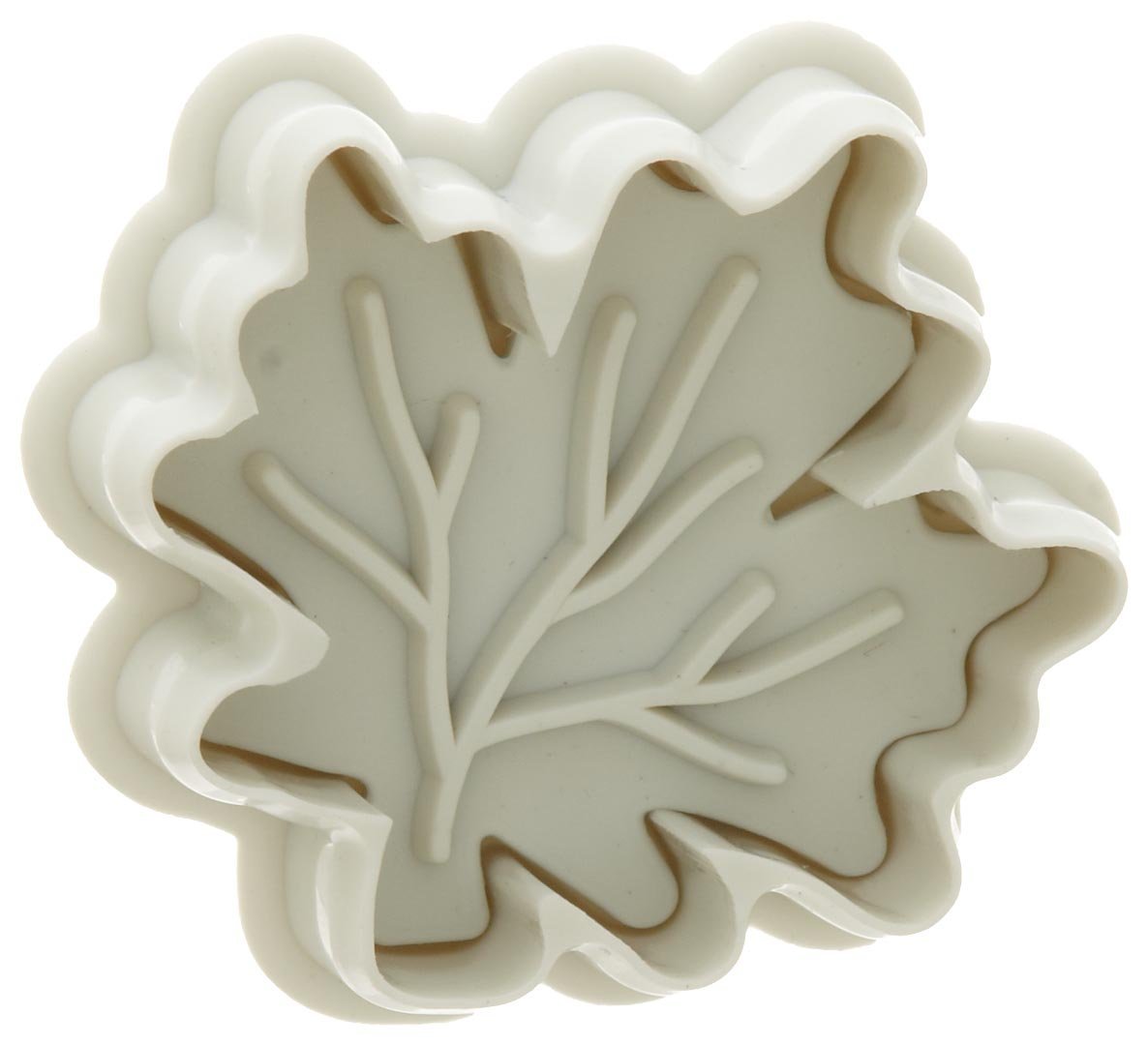 Ateco Fondant and Dough Embosser Baking Supply, 2" Leaf Plunger Cutter, White
