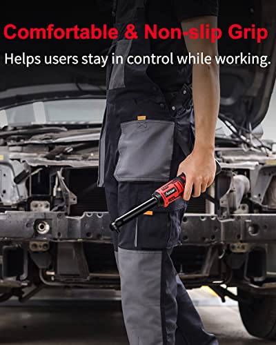 AVID POWER 3/8" Extended Cordless Electric Ratchet Wrench, 60N.m(44.2 Ft-lbs) 12V Power Ratchet Wrench Kit, Variable Speed Trigger, 10 Sockets & 2.0Ah Li-Ion Battery