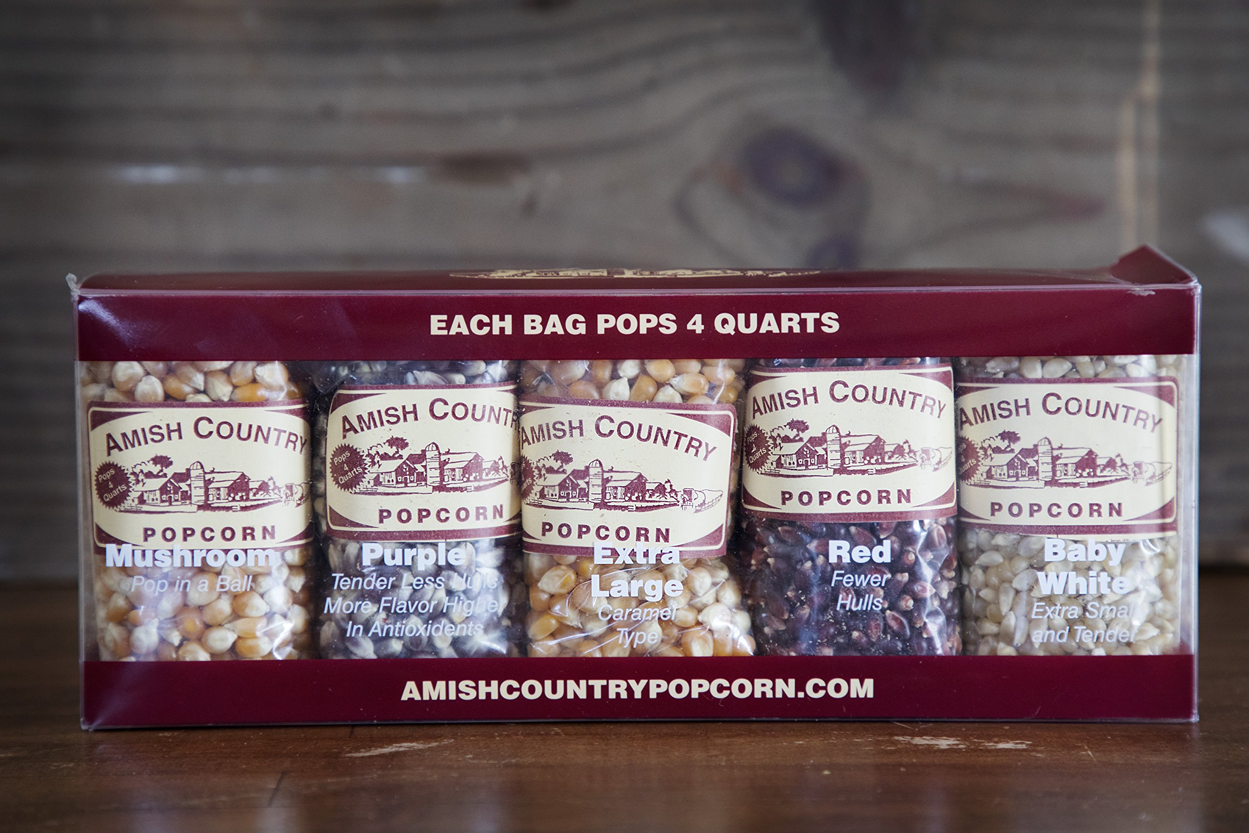 Amish Country Popcorn | 4 Ounce Variety Kernel Gift Set (10 Pack Assorted) | Old Fashioned, Non-GMO and Gluten Free (4oz Each, 10ct Total)