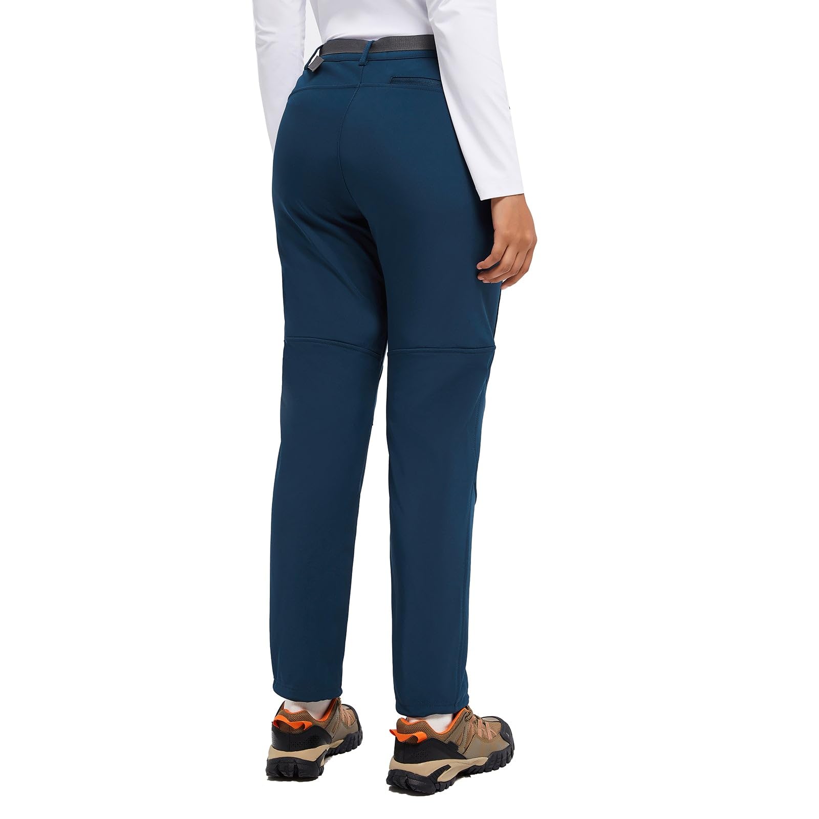 BALEAF Women's Hiking Pants Waterproof Fleece Lined Cold Weather Insulated Ski Snow Pant Warm Winter Soft Shell Deep Blue M