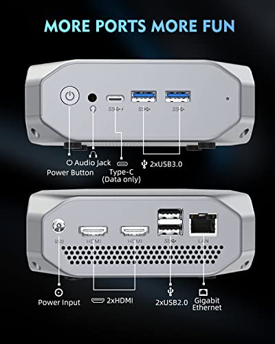 ATOPNUC Mini PC Ubuntu,AMD A9 9400 APU(up to 3.2Ghz) Linux Computer 8GB RAM 128GB SSD,Mini Desktop Computer Suppport 4K Dual HDMI/2.4&5G WiFi/BT5.0/Gigabit Ethernet/VESA/Auto Power On