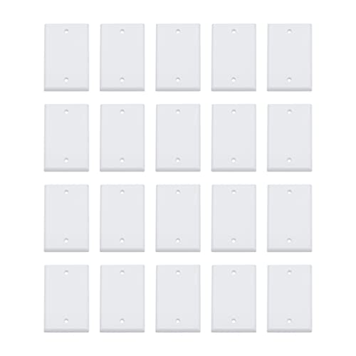 Amazon Basics Blank Wall Plate - 20-Pack, White