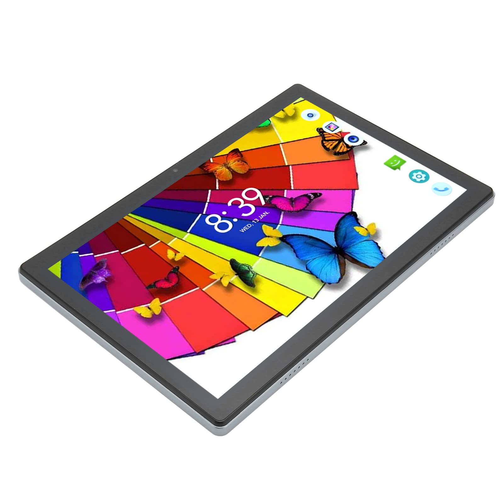AMONIDA HD Tablet, Office Tablet 8800mAh 8GB RAM 128GB ROM 3 Card Slots 10in FHD IPS Dual Camera with Keyboard Mouse for Travel (Grey)