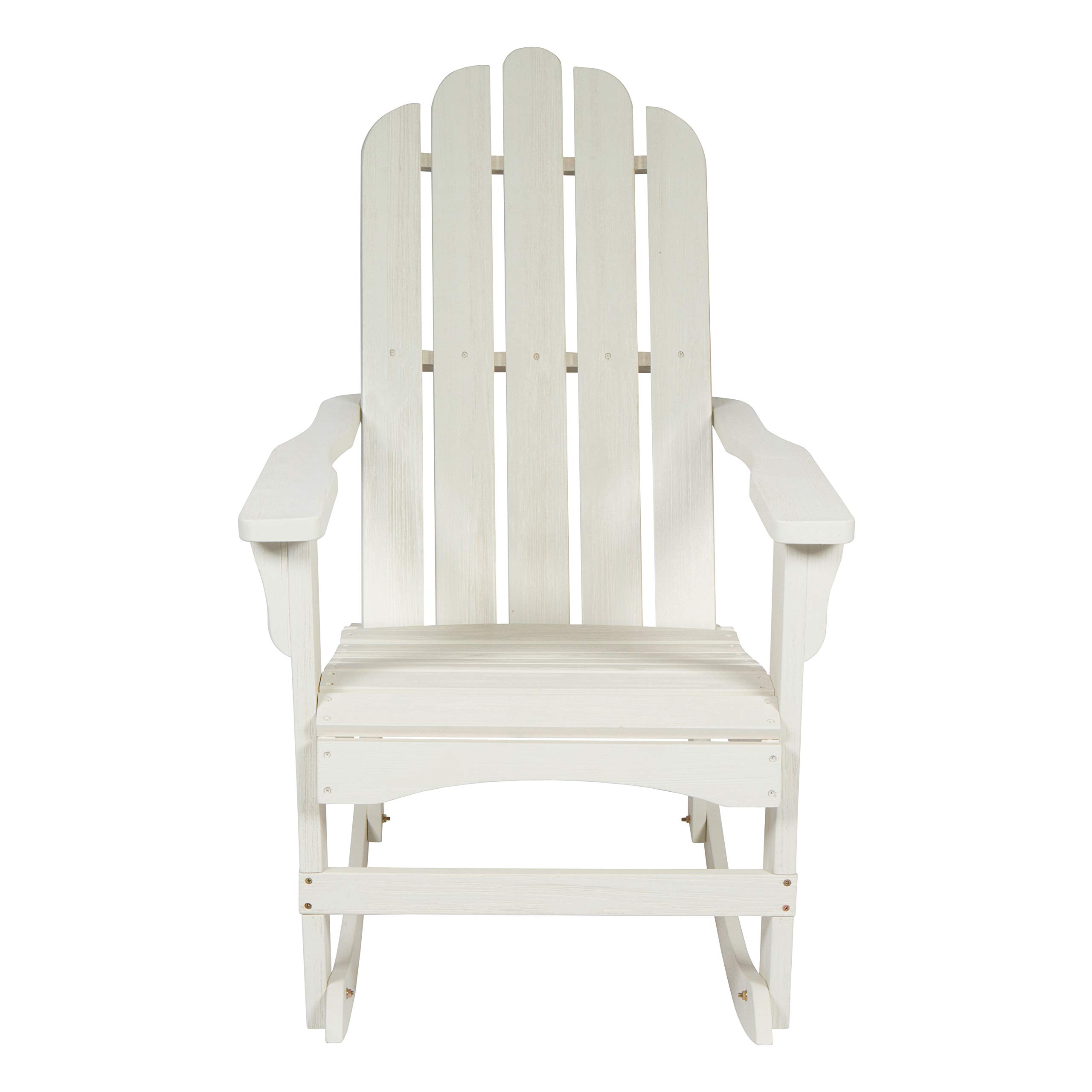 Shine Company 4699EW Marina Adirondack Porch Rocker | Indoor/Outdoor Wood Rocking Chair β Eggshell White