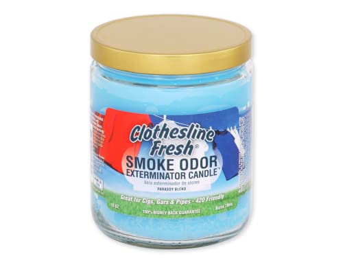 Smoke Odor Exterminator 13oz Jar Candles (Clothesline Fresh, 3) Set of Three Candles.