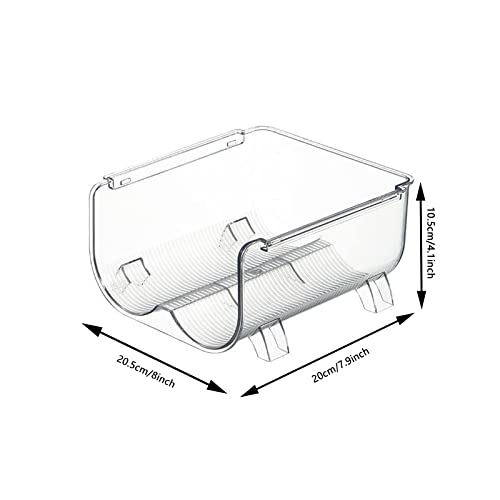 Clear Plastic Free-Standing Stackable 4 Bottle Storage Holder Rack - Water, Wine, and Drink Organizer Shelf for Kitchen Countertop, Cabinet, Pantry, Fridge
