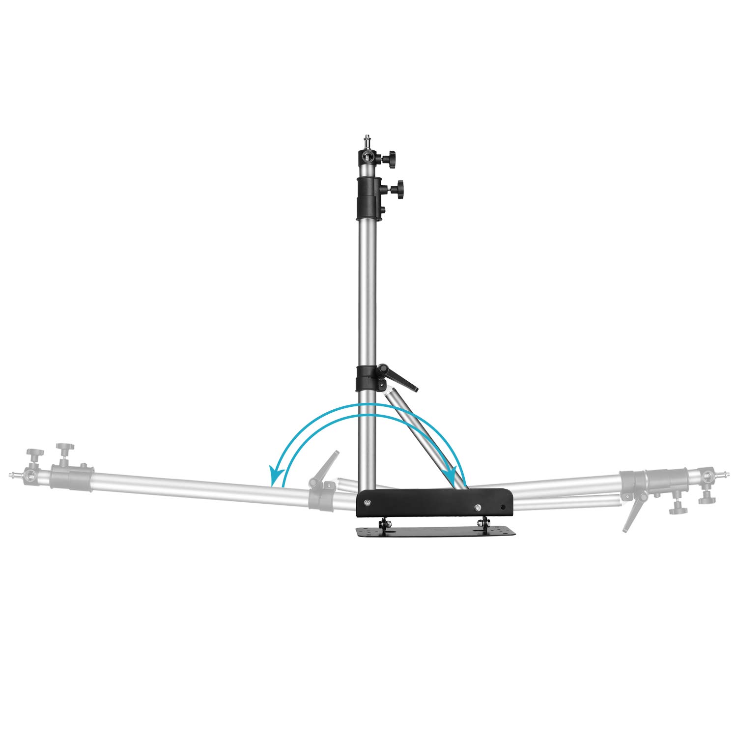 Neewer Wall Mounting Triangle Boom Arm for Photography Strobe Light, Monolight, Softbox, Umbrella, Reflector and Ring Light, Support 180 Degree Rotation, Max Length 4 Feet/125cm (Silver)