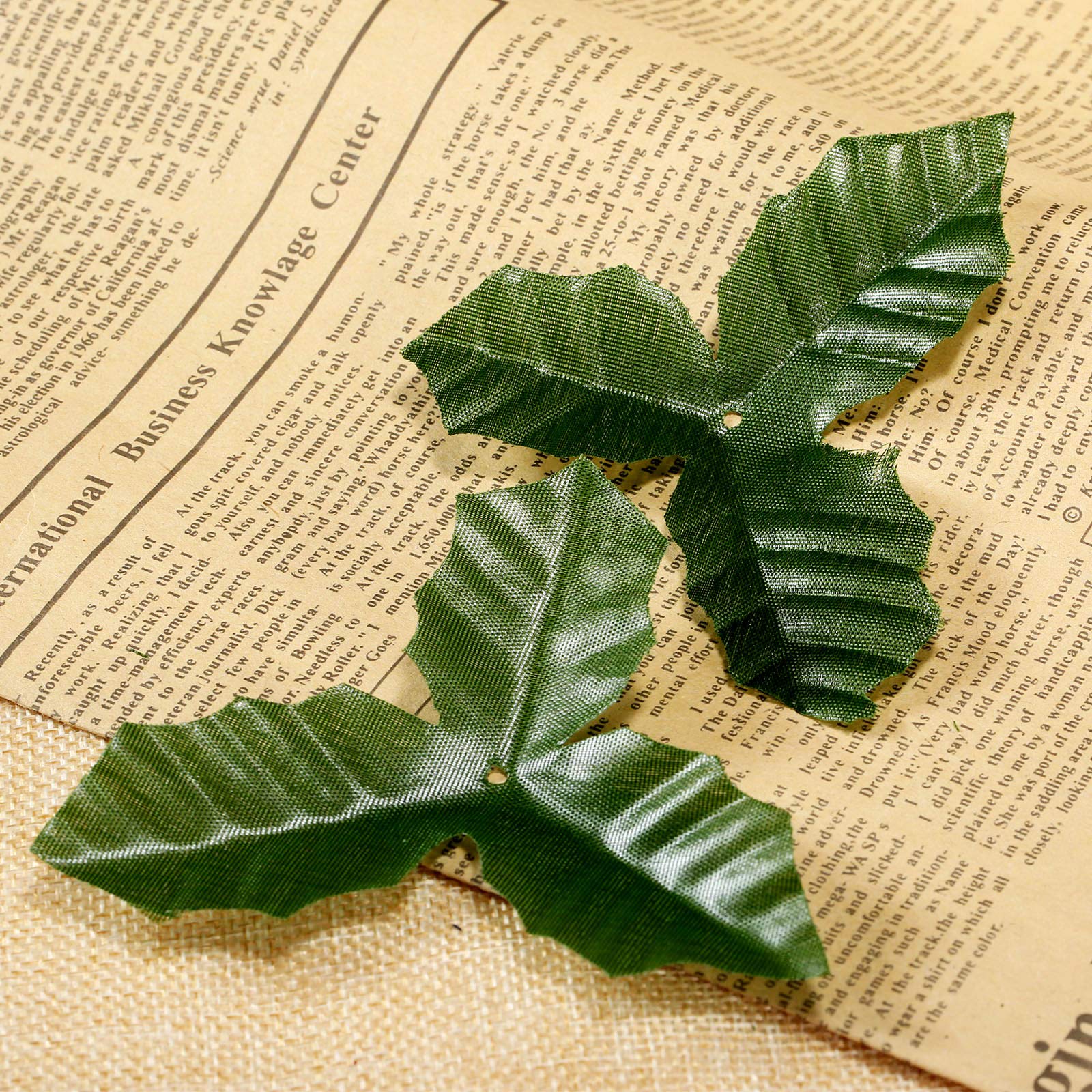 dophee 50Pcs Artifical Leaves Rose Flower Leaf Wedding Bouquet Garden Home Decor Crafts - Green