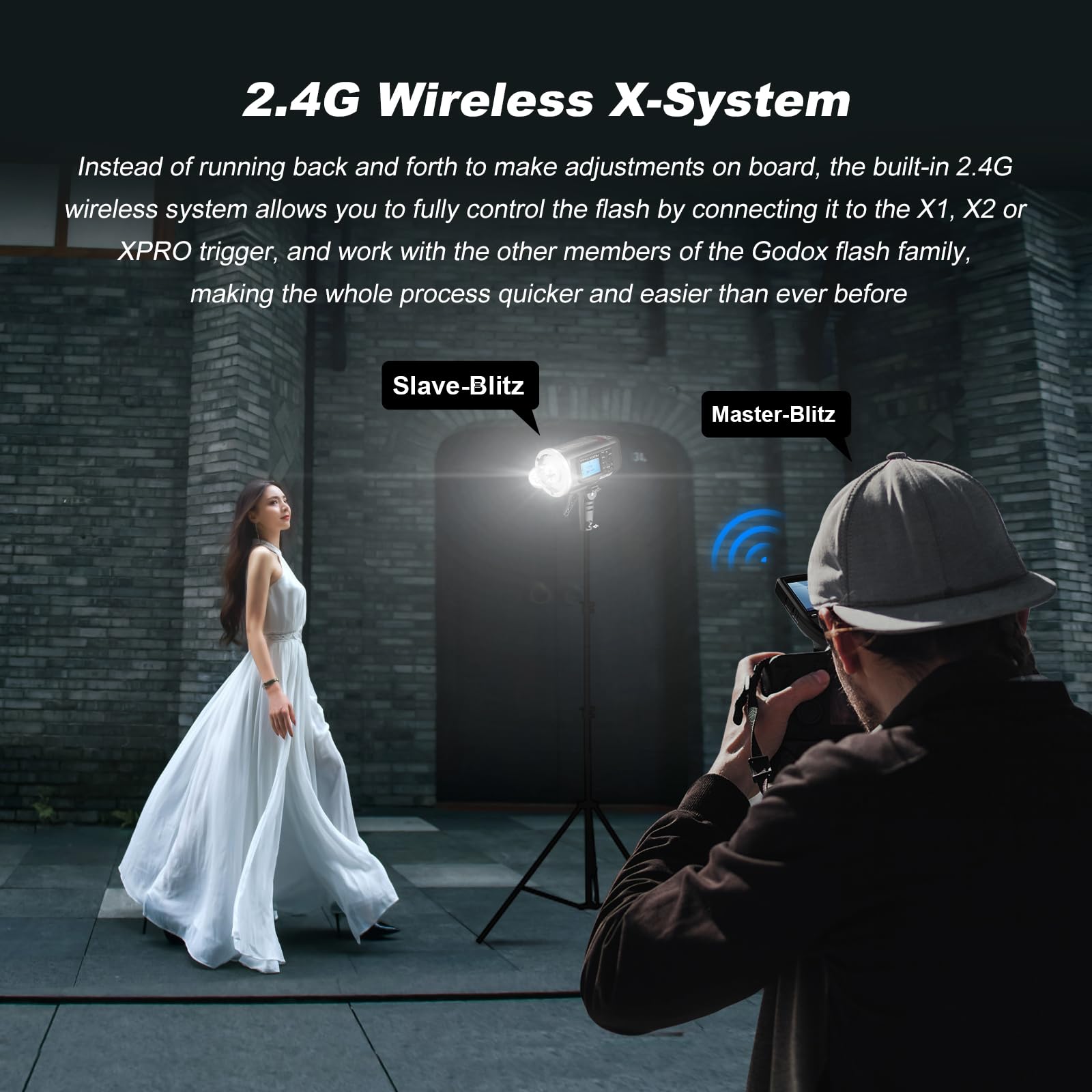 Godox AD600BM Bowens Mount 600Ws GN87 High Speed Sync Outdoor Studio Flash Strobe Monolight Light with 2.4G Wireless X System & 8700mAh Battery with 15x17cm Softbox & Filter & USB LED