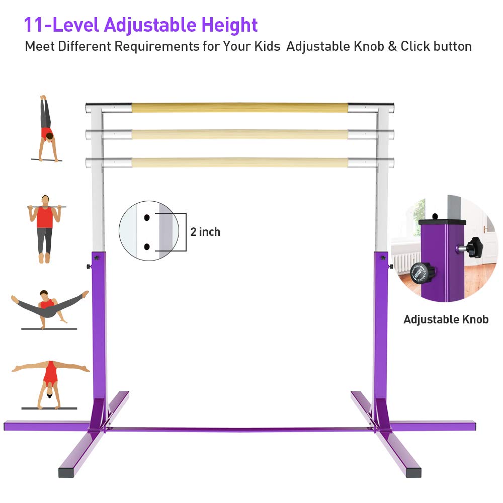 ALBAD Gymnastics Bar for Home, Gymnastic Training Bar, Expandable Junior Horizontal Kip Bar, Body Workout Bar, 3' to 5' Height Adjustable, 440 lbs Weight Capacity, Ideal for Indoors Practice