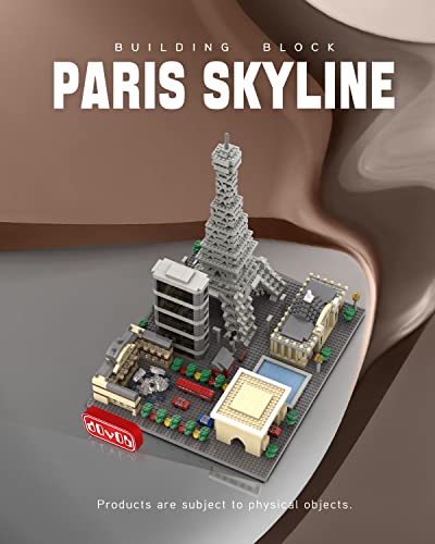 dOvOb Architecture Paris Skyline Micro Mini Blocks Building Set, 2324 Pieces Bricks,3D Puzzle Collection Model Kit, Office Home Decor as Gift for Adults or Kids