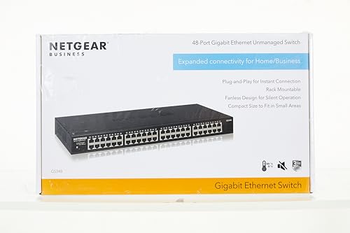 NETGEAR 48 Port Gigabit Network Switch (GS348) Ethernet Switch - Desktop or Rackmount, and Limited Lifetime Protection