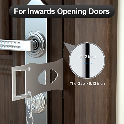 Portable Door Lock, Hotel Door Locks for Travelers Metal, Prevent Unauthorized Entry, Apartment Essentials, Home Security, Traveling Essentials, Blue