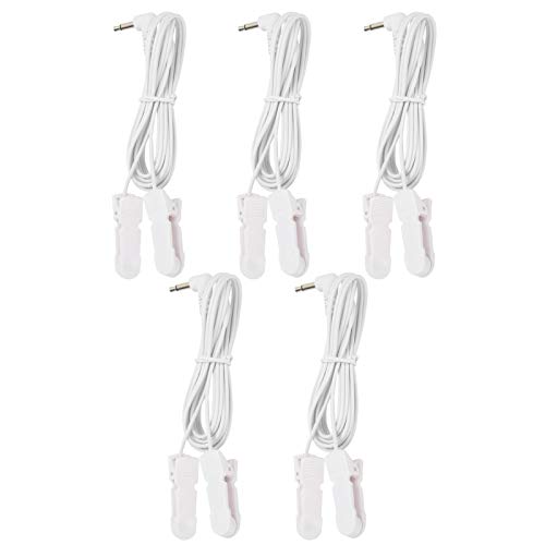 AYNEFY 5pcs / Bag 3.5mm Ear Clip Electrode Wires Cable for TENS Unit Physiotherapy Machine Suitable for Therapeutic Instruments Cables Replacement Accessories