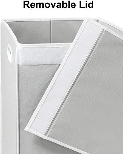 Simple Houseware Foldable Laundry Hamper Basket with Lid, Grey