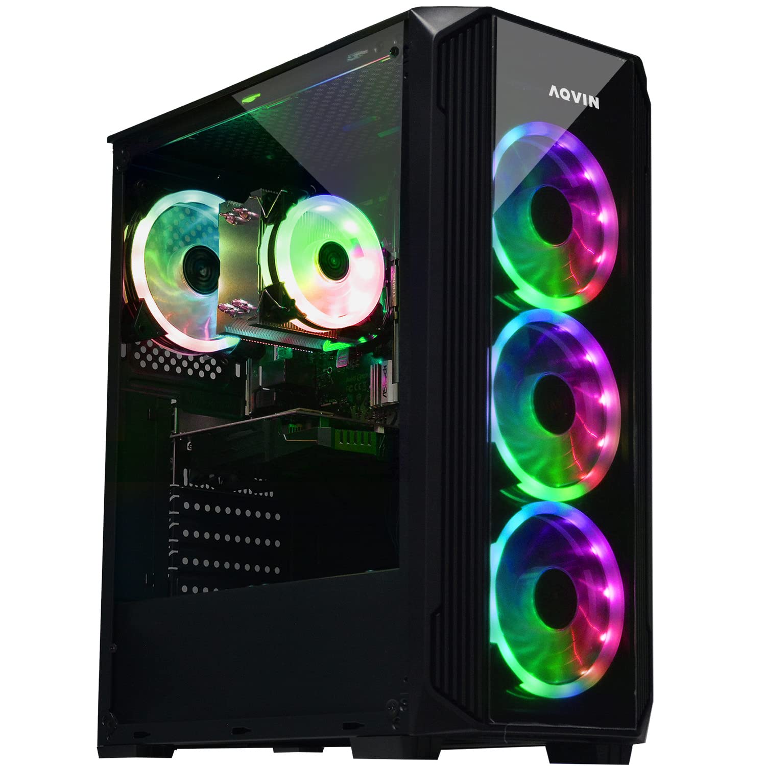 AQVIN Gaming PC Desktop Computer Tower PC with 27 Inch Gaming Monitor - Intel i7 Processor, 2TB SSD Storage 32GB DDR4 RAM, GTX 1650 4GB GDDR5, Gaming PC, Wi-Fi, Windows 10 Pro - (Renewed)