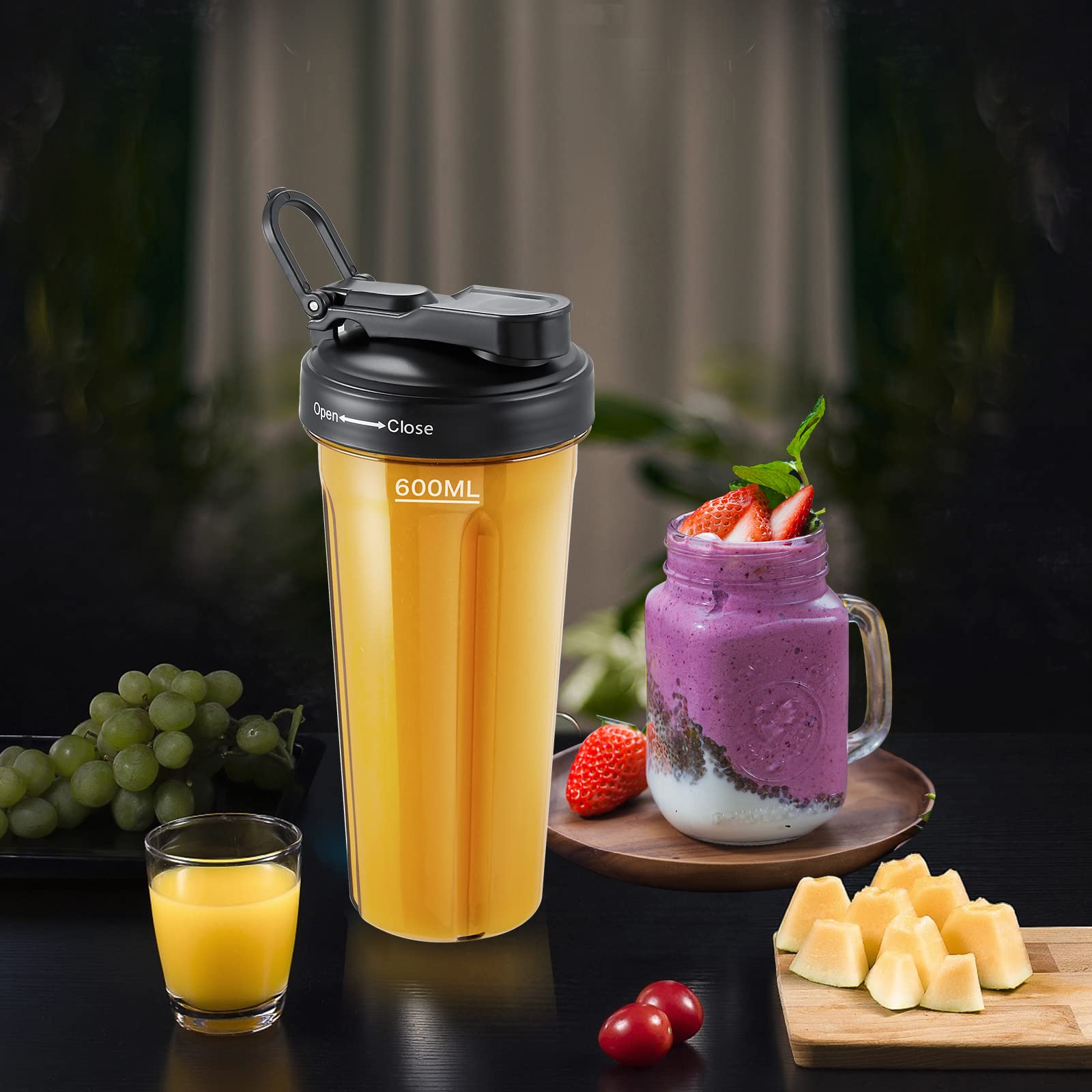 Amzchef 5-IN-1 Professional Blender for Kitchen, 1800 Peak Watts, 5 Functions for Shakes and Smoothies, Puree, Crush Ice & Hearty Soups with 8 Speeds & Pulse, 63 oz. Pitcher, Grey