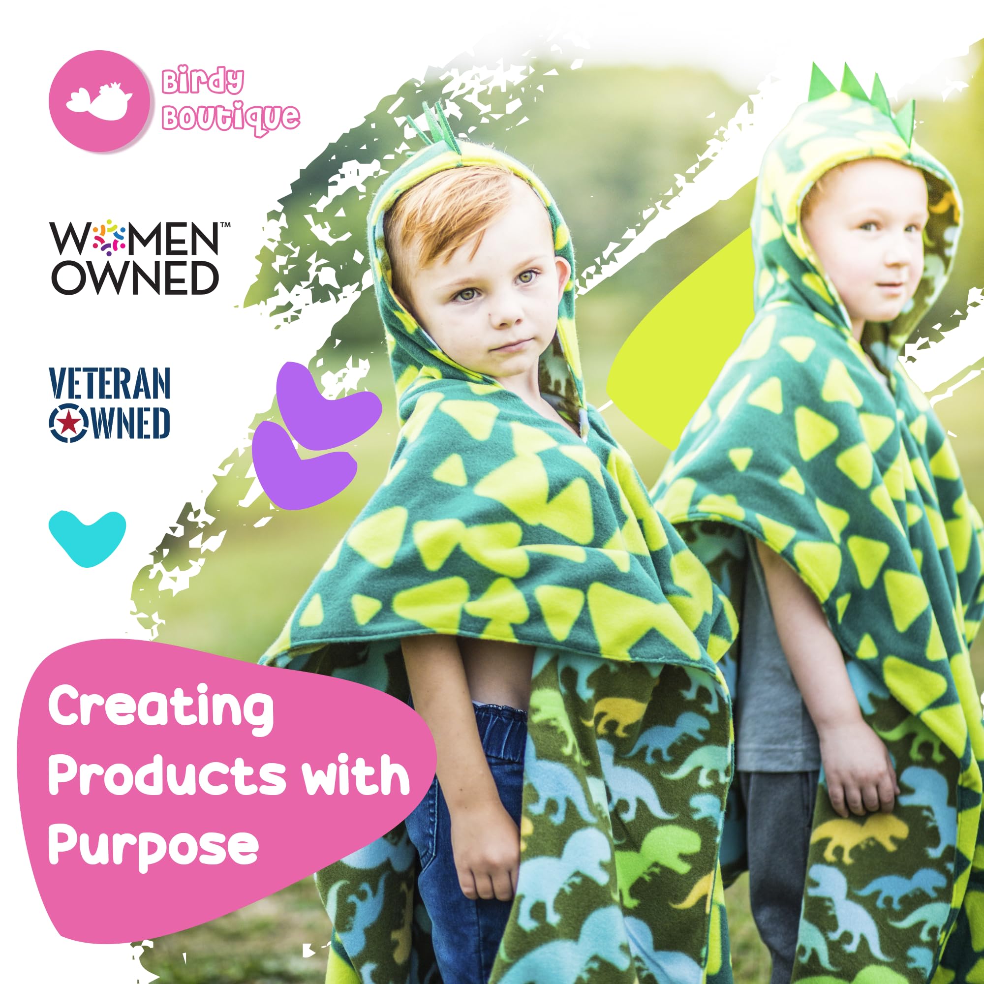 Birdy Boutique Car Seat Poncho for Kids – Safe to Use Over Seat Belts – Reversible Warm and Cozy Blanket – Easy on Easy Off and Doesn’t Impact Car Seat Performance – Green Dinosaur – One Size