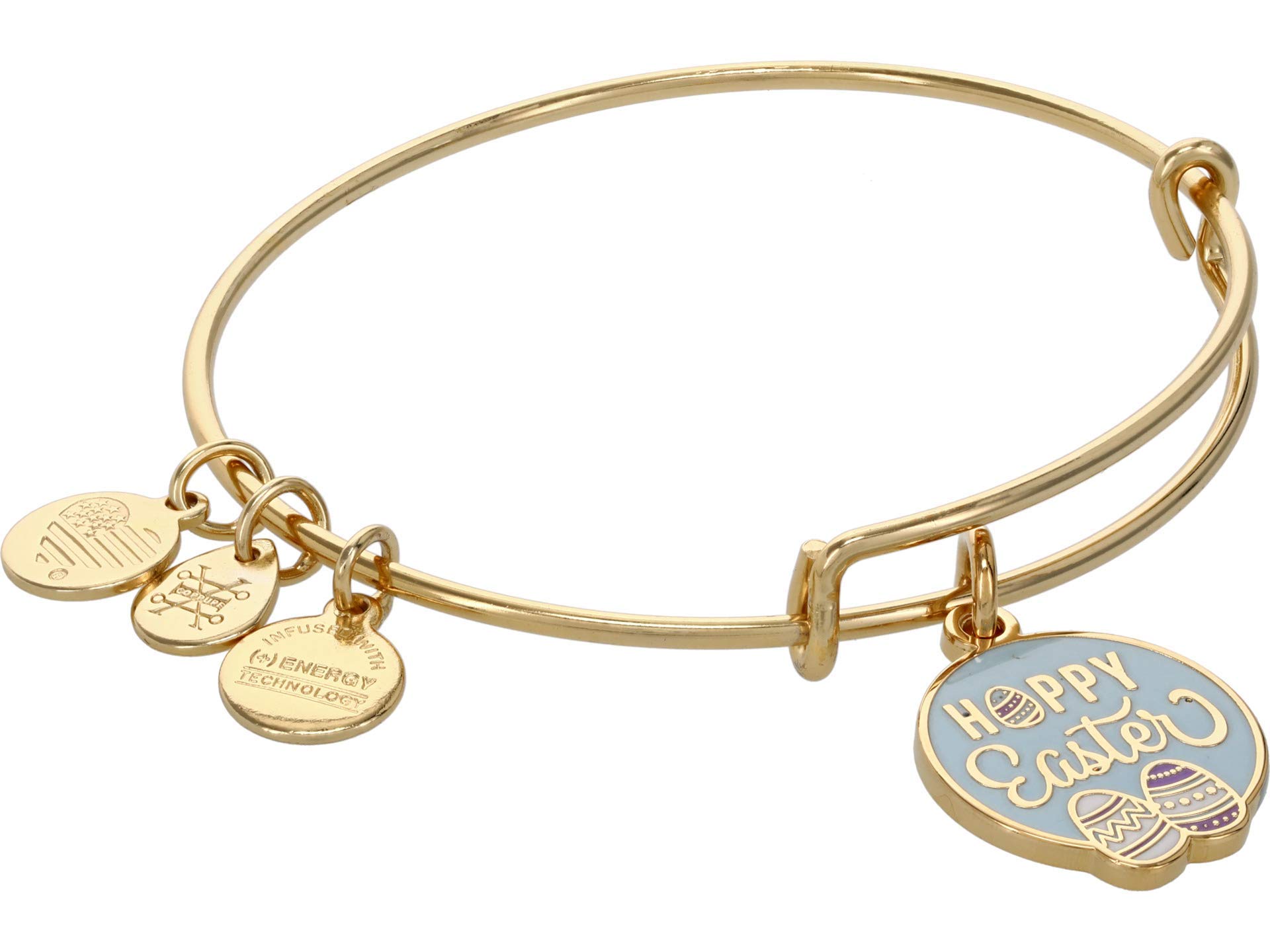 Alex and Ani A21EBWAP13SG,Color Infusion Hoppy Easter Expandable Bangle Bracelet,Shiny Gold,Blue,Bracelet