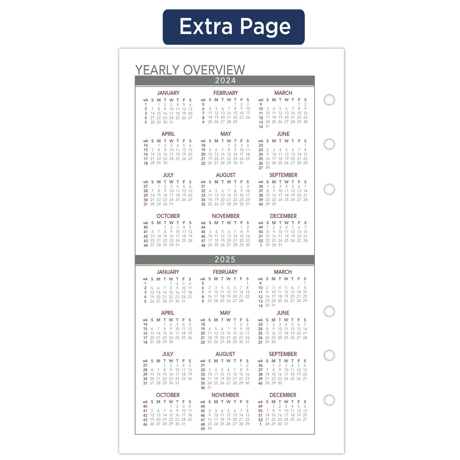 AT-A-GLANCE 2024 Monthly Planner Refill, 3-3/4" x 6-3/4", Portable Size, Loose-Leaf (063-685Y)