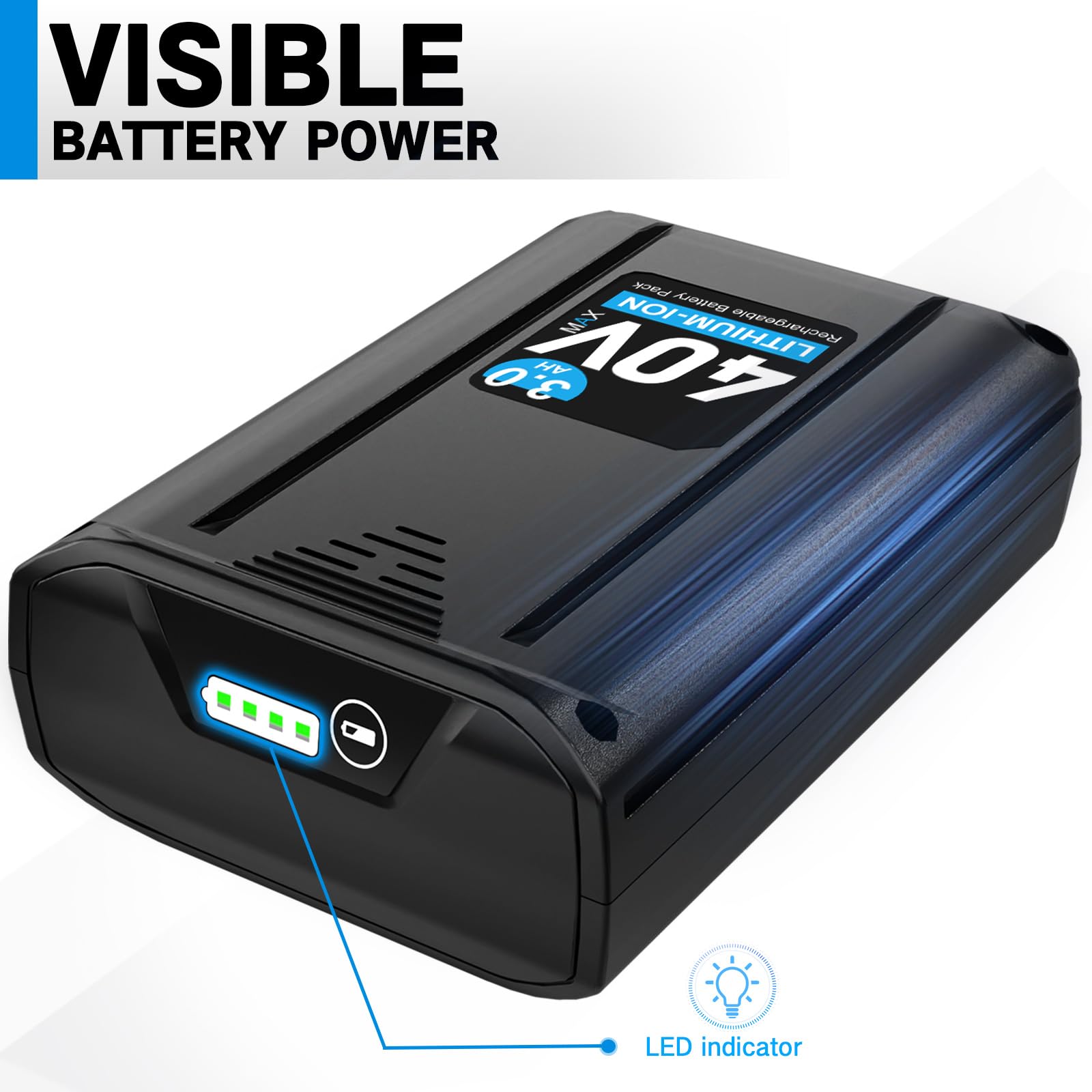 Capowill 40V 3.0Ah Replacement Battery for Kobalt 40V KB2540C-06 Lithium Ion Battery KB440-06 KB440-03 KB640-03 KB240-06 KB240C-06 KB640-06 KB245-06 KB540-06 Cordless Power Tool Battery