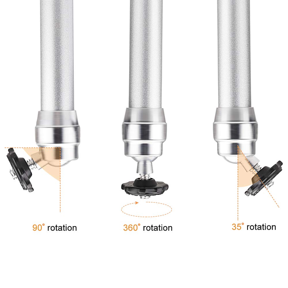 Angrox Mini Projector Mount, Projection 360 Degree Mini Stand/Mount for DR.J/VANKYO/QKK/PVO/AuKing/Jinhoo/DBPOWER/Anker/AAXA and Most Other Mini Projector-Silver