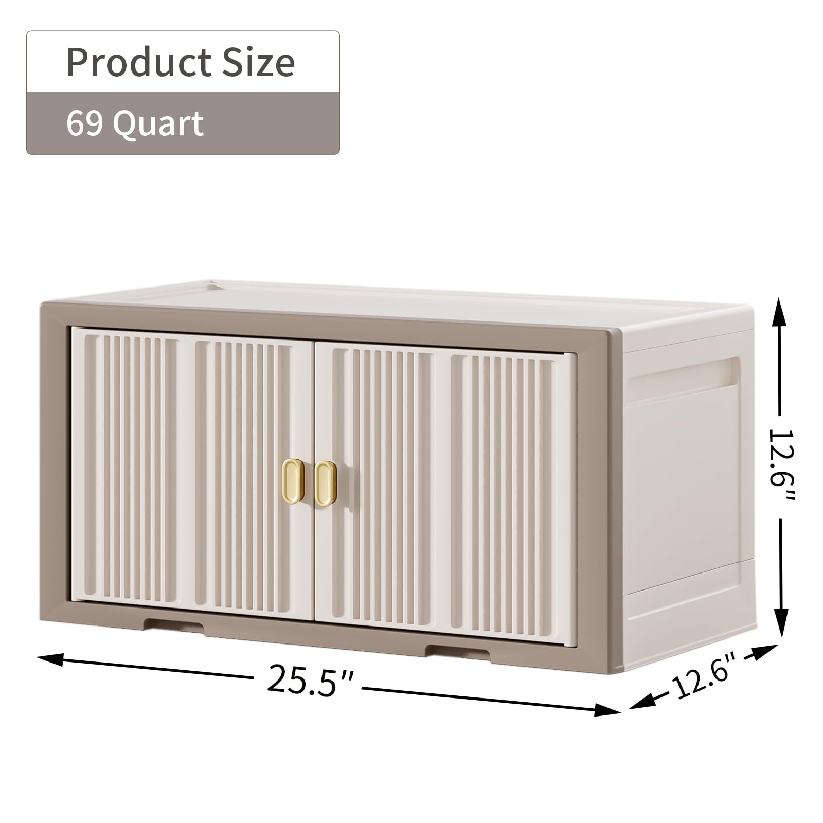 HAIXIN HOME 69QT Storage Bins with Lids, Folding Cube Storage Organizer with Doors, Freestanding Stackable Storage Cabinet Containers for Closet Toys Organizer