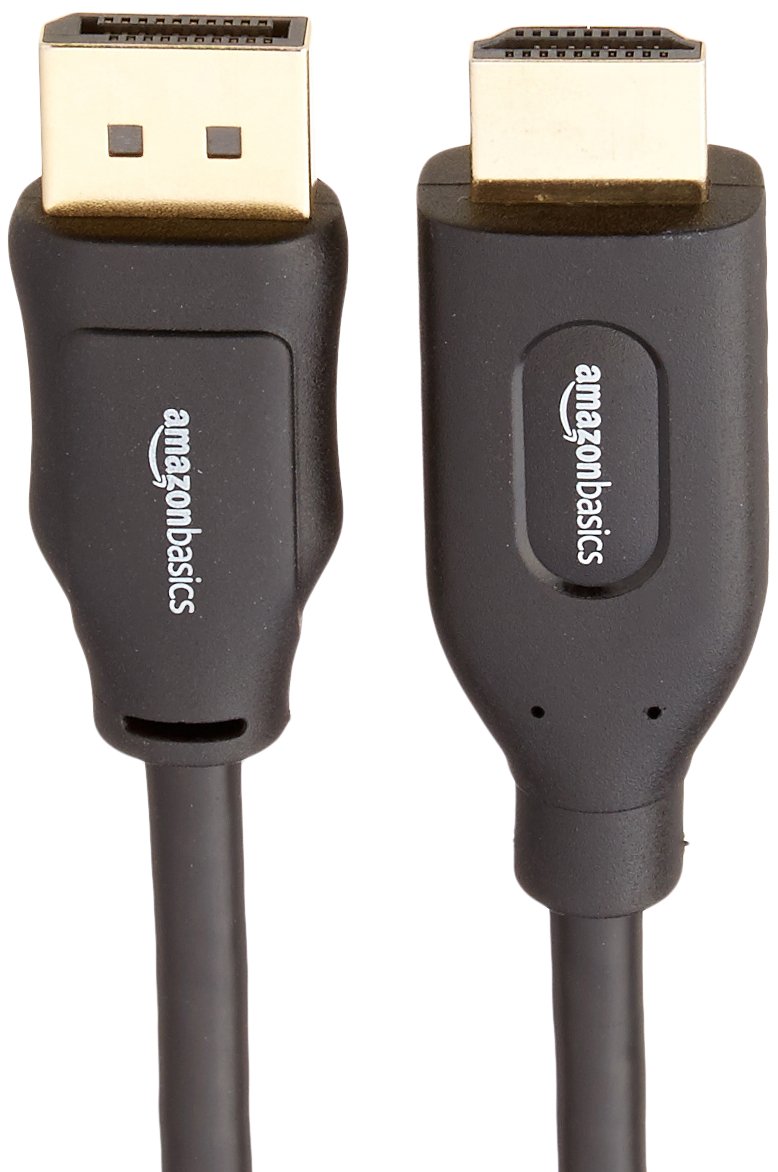Amazon Basics Uni-Directional DisplayPort to HDMI Display Cable - 3 Feet & CL3 Rated High-Speed 4K HDMI Cable - 3 Feet, Pack of 2