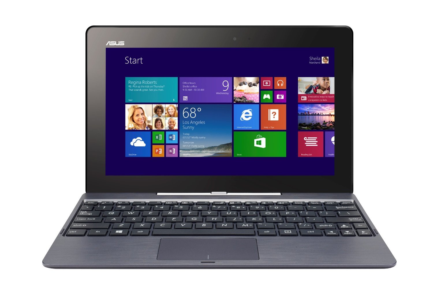 ASUS Transformer Book T100TA-C1-GR 10.1" Detachable 2-in-1 Touchscreen Laptop, 64GB (Grey)