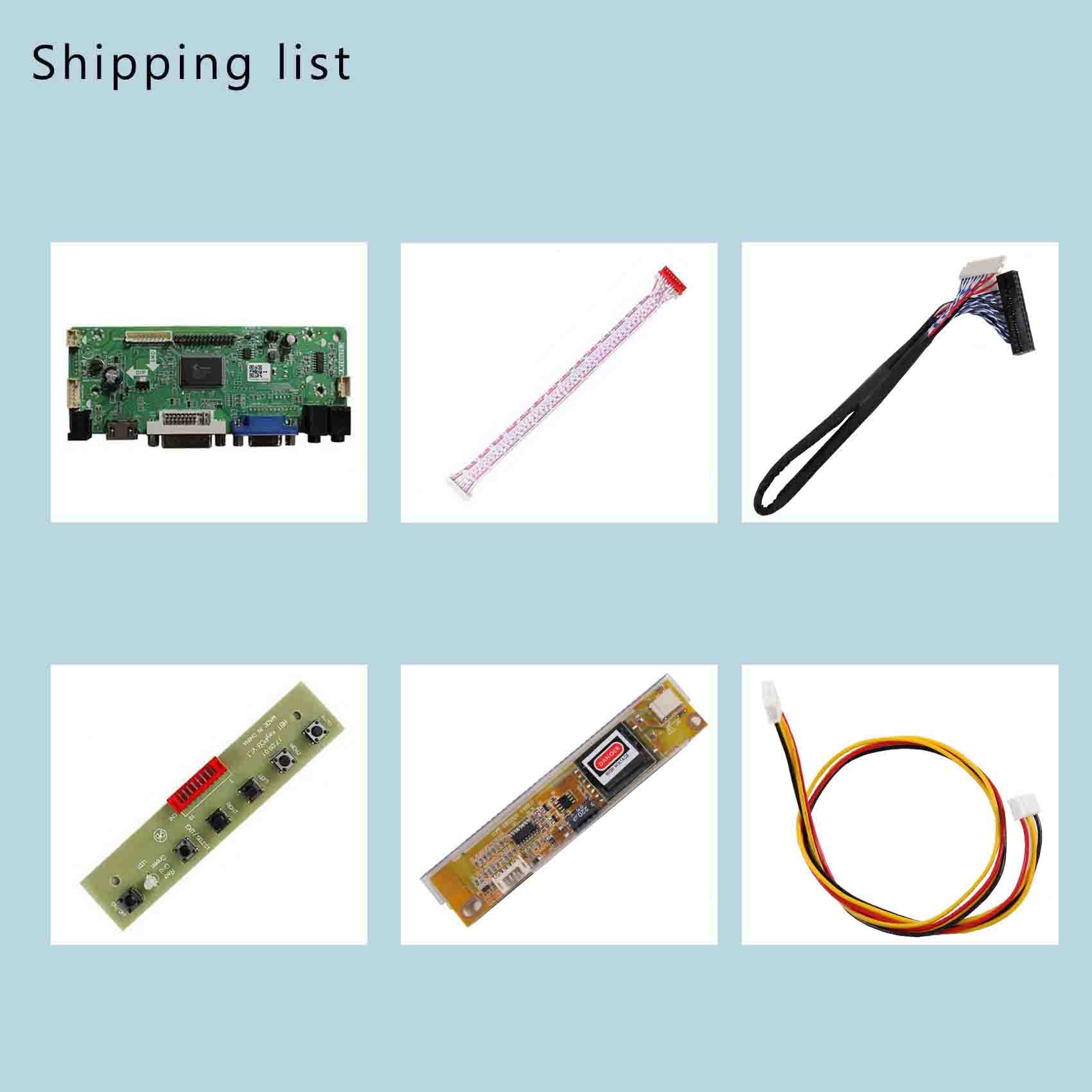 VSDISPLAY HD-MI VGA DVI Audio LCD Controller Board for 15.4" 17" B154PW01 B170PW03 1440x900 30Pin 1CCFL LCD Display