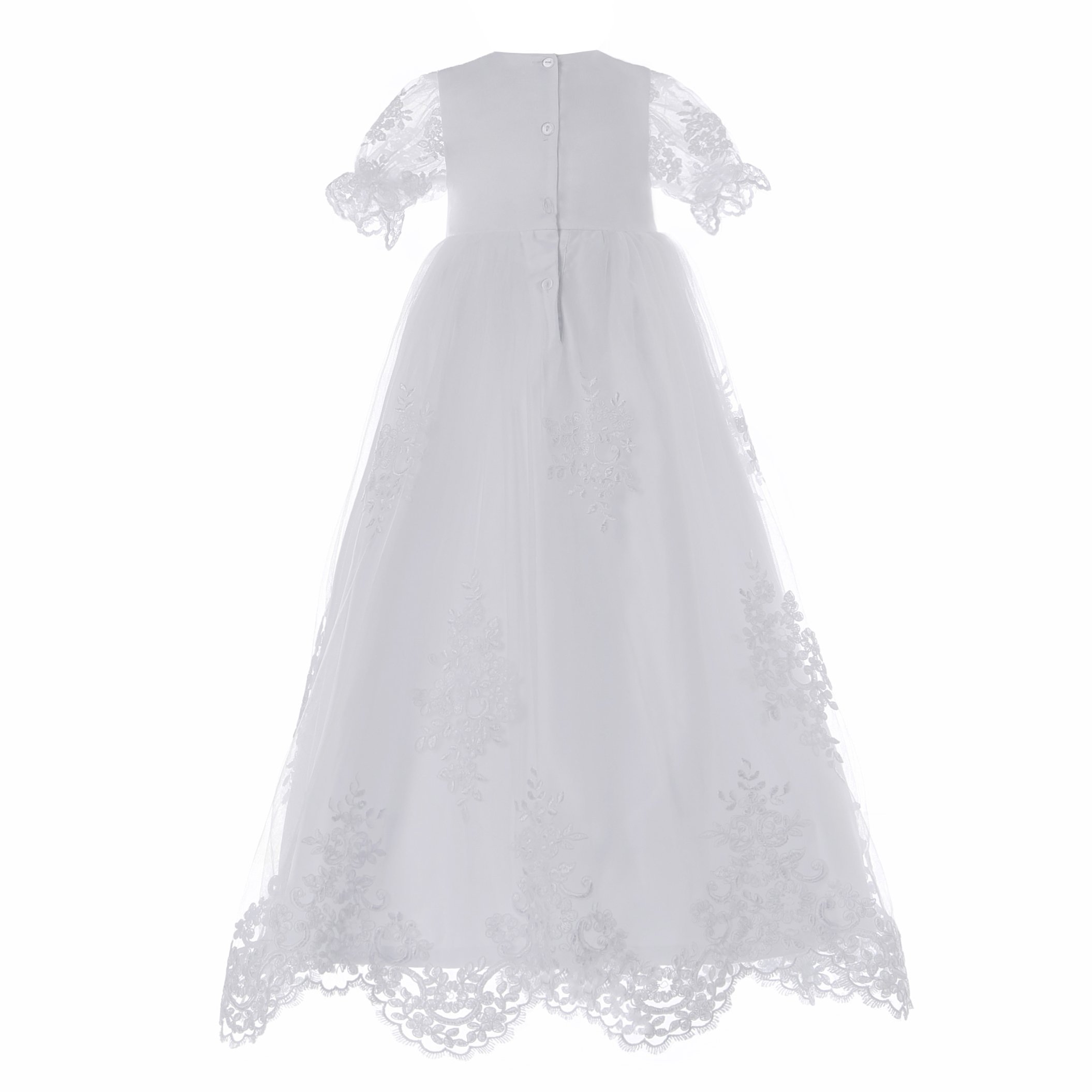NIMBLE Baby Girls Baptism Delicate Embroideried Gown with Bonnet for 0-12 Months