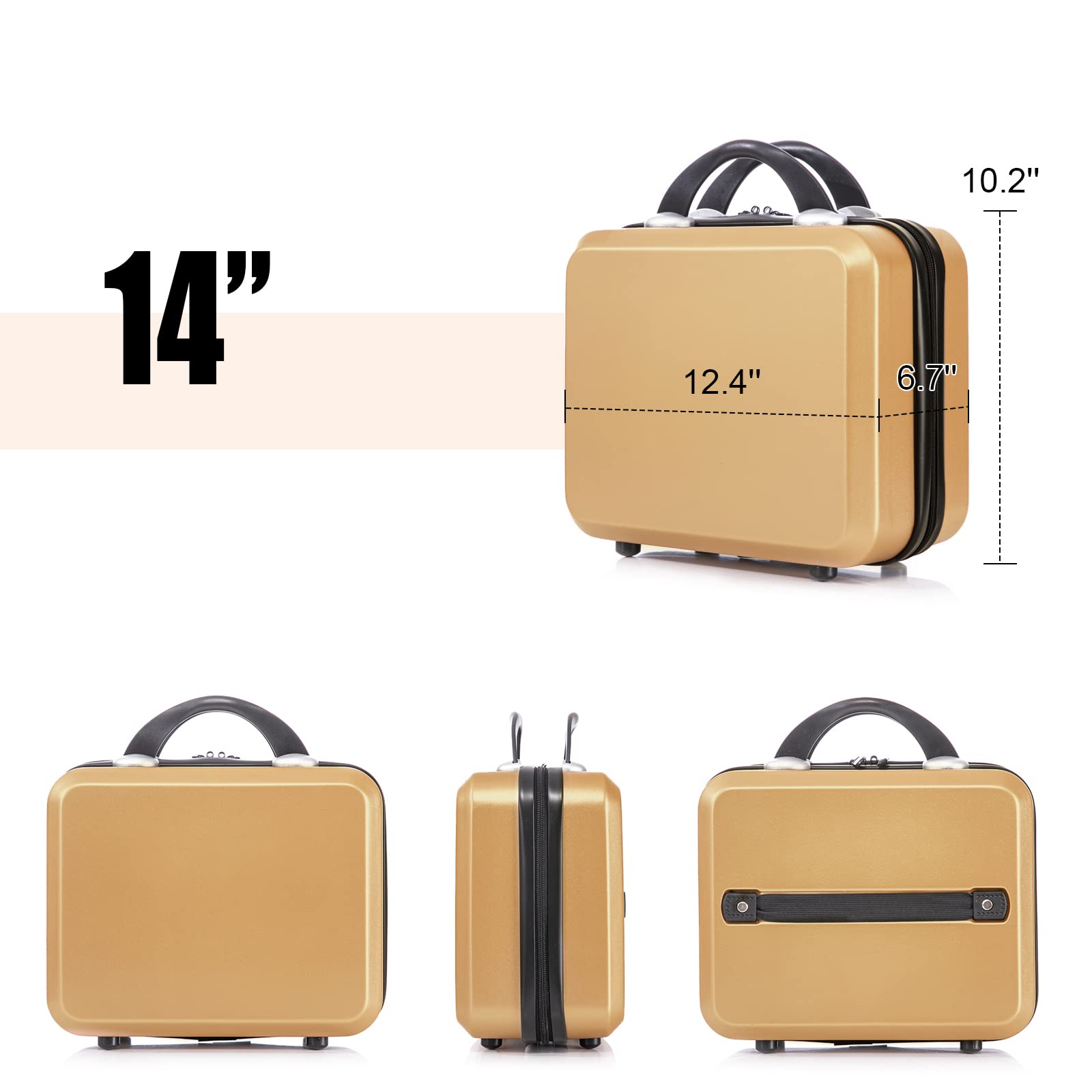 Apelila 4PC Luggage Sets -Carry On Luggage Hardshell Luggage Sets Carry On Spinner Luggage Traveling Suitcase