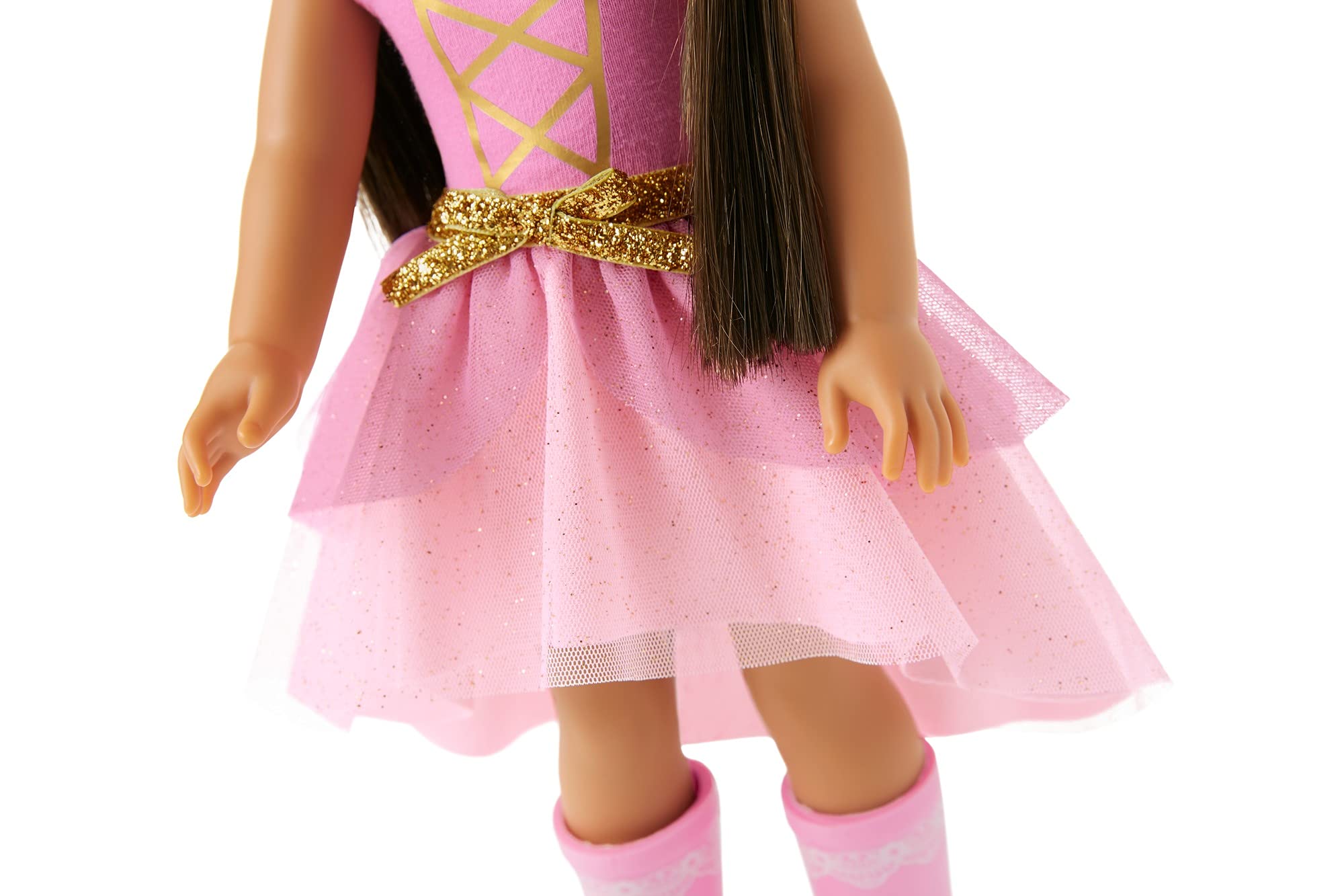 American Girl WellieWishers 14.5-inch Ashlyn Doll with Pink Leotard, Glitter Skirt, Headband, and Boots, For Ages 4+